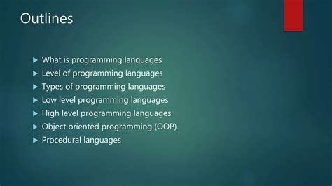 introduction to programming languages | PPTX | Programming Languages | Computing