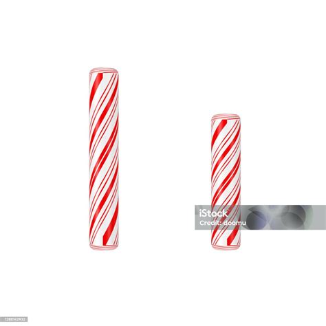 편지 I 민트 사탕 지팡이 알파벳 컬렉션 레드 크리스마스 색상줄무늬 3d 렌더링 0명에 대한 스톡 사진 및 기타 이미지 0명 12월 겨울 Istock