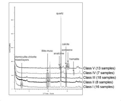 Composite Graph Displaying Representative Diffractograms Of The Five