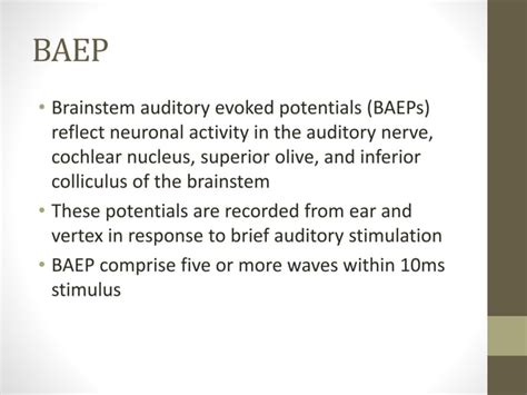 Brainstem Auditory Evoked Response Pptx