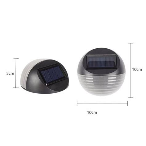 2 Pcs 태양 광 발전 빛 센서 6 에너지 절약 램프 Led 벽 조명 야외 정원 울타리 방수 램프 야간 조명 따뜻한 화이트