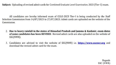 SSC NWR CGL Exam Postoned See Here Details