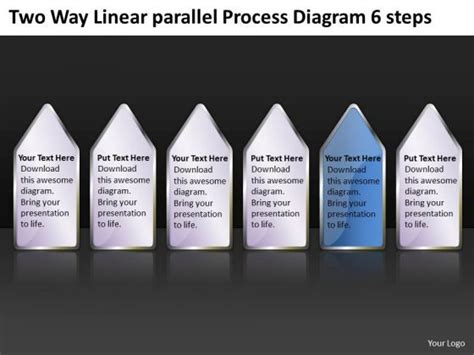 Two Way Linear Parallel Process Diagram 6 Steps Small Business Plan Powerpoint Slides