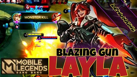 SOLO RANK using LAYLA BLAZING GUN SKIN - MLBB - YouTube