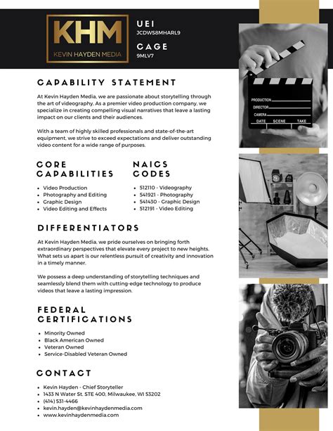 Capability Statement Kevin Hayden Media