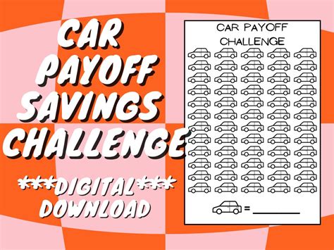 Printable Car Payoff Savings Challenge Etsy