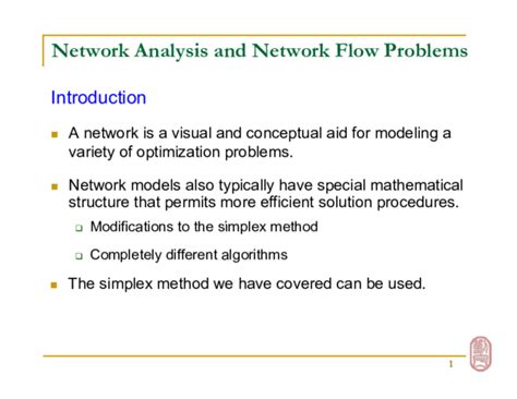 pdf network analysis and network flow problems