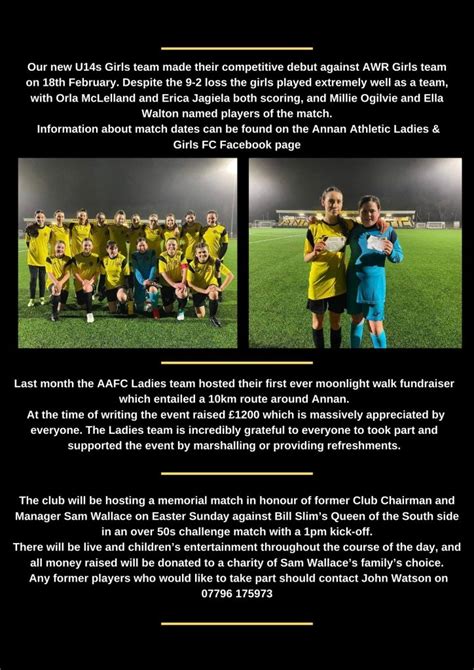 Aafc March Newsletter Annan Athletic Fc
