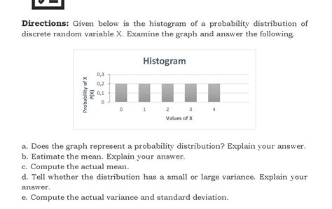 Directions Given Below Is The Histogram Of A Probability Distribution
