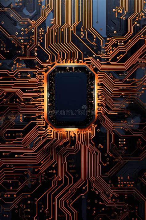 Inner And Outer Circuit Board Motherboard Abstract Background Futuristic Wallpaper Cpu Chip