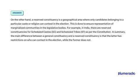 Solved What Is The Difference Between General Constituency And