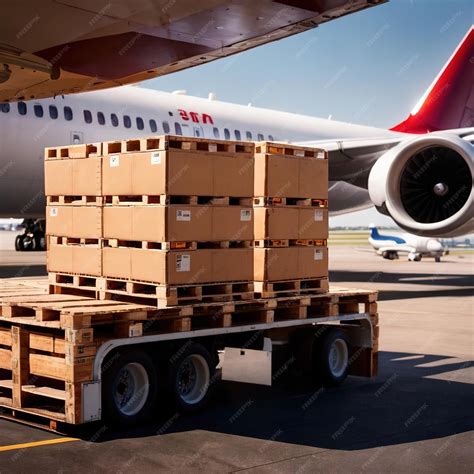 Premium Photo Air Freight With Cargo Containers And Boxes Next To