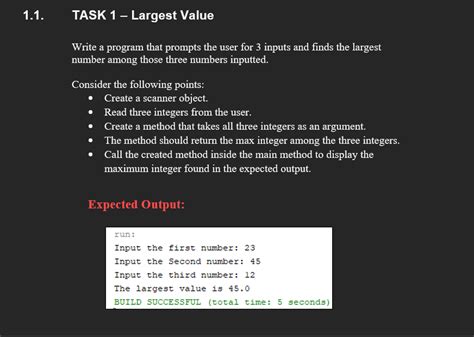 Solved Task 1 Largest Value Write A Program That Prompts