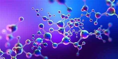 Abstract Molecule Model Digital Technology In Genetic Engineering