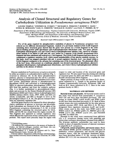 Pdf Analysis Of Cloned Structural And Regulatory Genes For