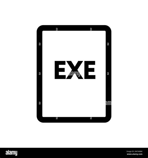 EXE File Icon Line Isolated On White Background Black Flat Thin Icon On Modern Outline Style