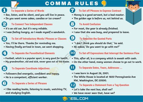 Comma When To Use A Comma With Important Comma Rules ESL