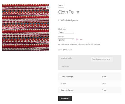 WooCommerce Variable Pricing Calculator Measurement Based Price For Variations By MotifCreatives