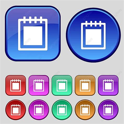 Vintage Button Set With Notepad Icon Perfect For Designing Vector