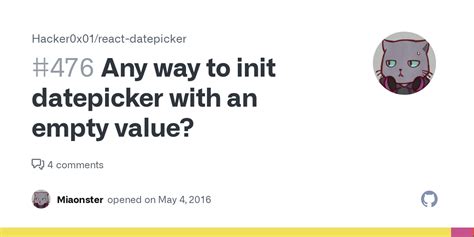 Any Way To Init Datepicker With An Empty Value · Issue 476