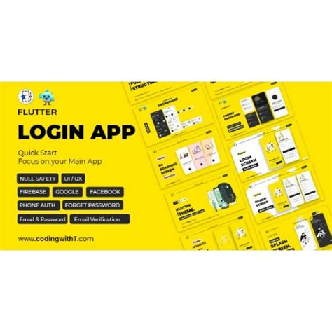 pro flutter login app frontend backend firebase modern minimal