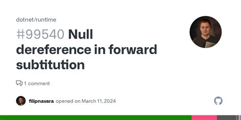 Null Dereference In Forward Subtitution Issue Dotnet Runtime GitHub