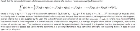 solved recall that the composite simpson rule for