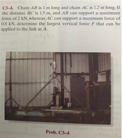 Solved Chain AB Is 1 M Long And Chain AC Is 1 2 M Long If Chegg Com