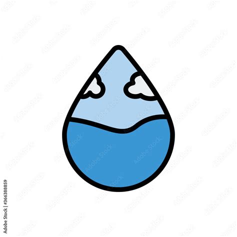 Ocean Drop Water Icon Simple Color With Outline Vector Elements Of
