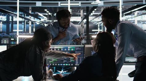 Data Center Computer Scientist At Desk Using Ai Deep Learning Algorithms Stock Video Video Of