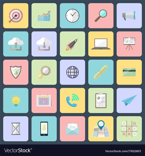 Simple Flat Design Icons Royalty Free Vector Image