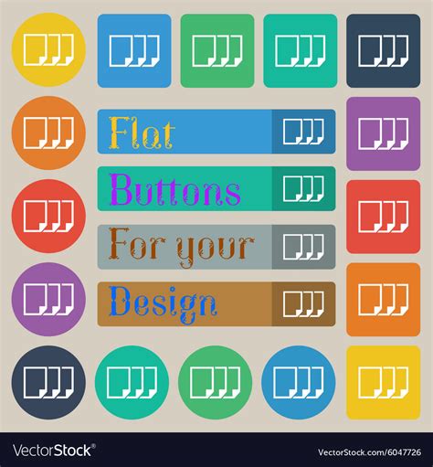 Copy File Sign Icon Duplicate Document Symbol Set Vector Image