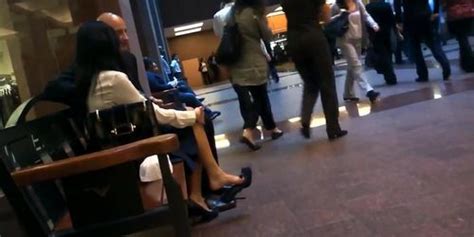 Candid Asian Shoeplay Dangling Feet At Library
