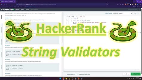 Hackerrank Python String Validators Youtube