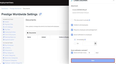 uploading employee documents payroll web platform employment hero