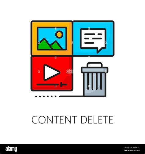 Content Delete Cms Content Management System Icon Digital Media Online Tools Vector Line
