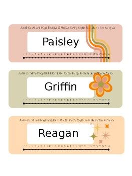 Groovy Editable Name Tags By TeacherFlow TPT