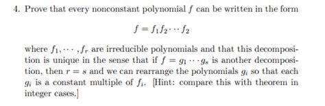 solved 4 prove that every nonconstant polynomial f can be