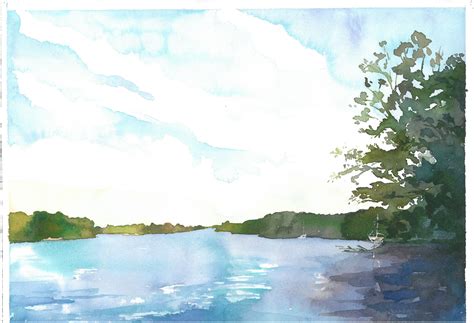 Watercolor Lake At Explore Collection Of