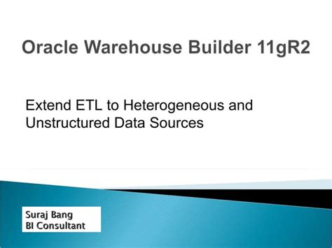 Owb11gr2 Extending Etl Ppt Databases Computer Software And