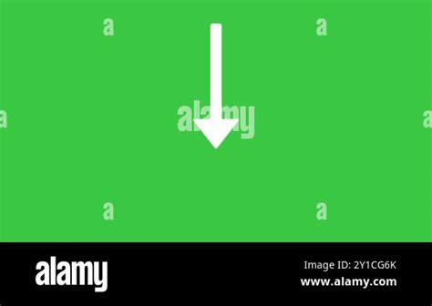 Thin White Arrow Point Down On Green Screen Seamless Loop Animation Of Floating Arrow Stock