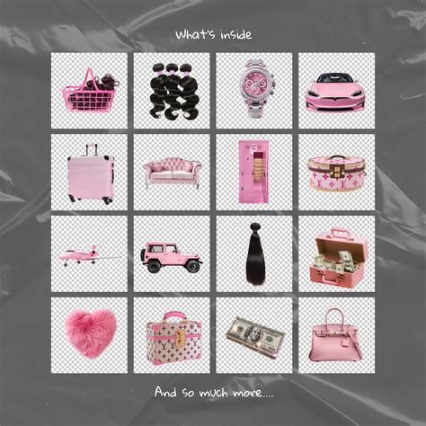 30 Pink Elements Graphic Pack Digital Clip Art Stock Images