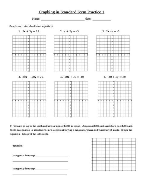 Graphing In Standard Form Practice 1 By Absolute Math Tpt
