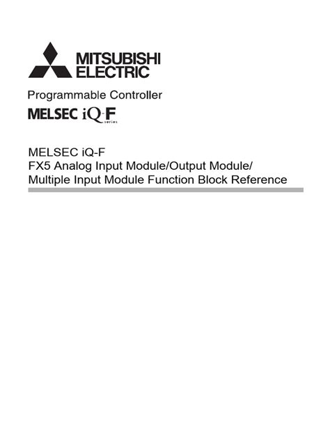 Melsec Iq F Fx5 Analog Input Module Output Module Multiple Input Module