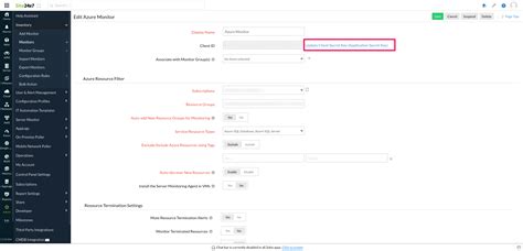Updating The Client Secret Application Secret Value Provided For Azure Monitoring