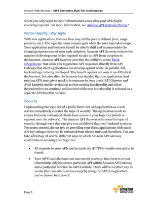Aws Serverless Multi Tier Architectures PDF