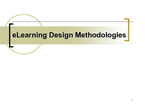 E Learning Design Methodologies 1 Software Life