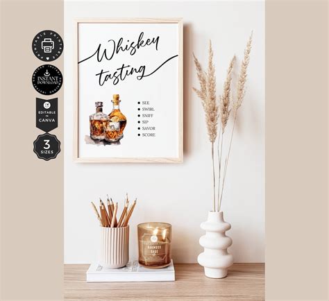 Whiskey Tasting Sign Printable Template Whisky Scotch Home Party