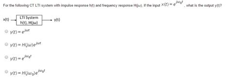 solved for the following ct lti system with impulse