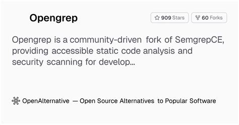 opengrep open source code security engine for developers openalternative